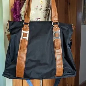 Bags | Navy Blue Nylon Computer Bag | Poshmark